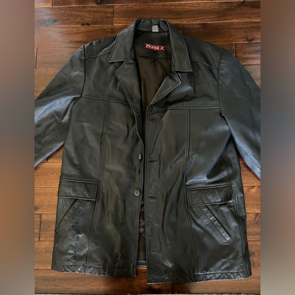 Phase 2 - Genuine Leather Car Coat - Gem